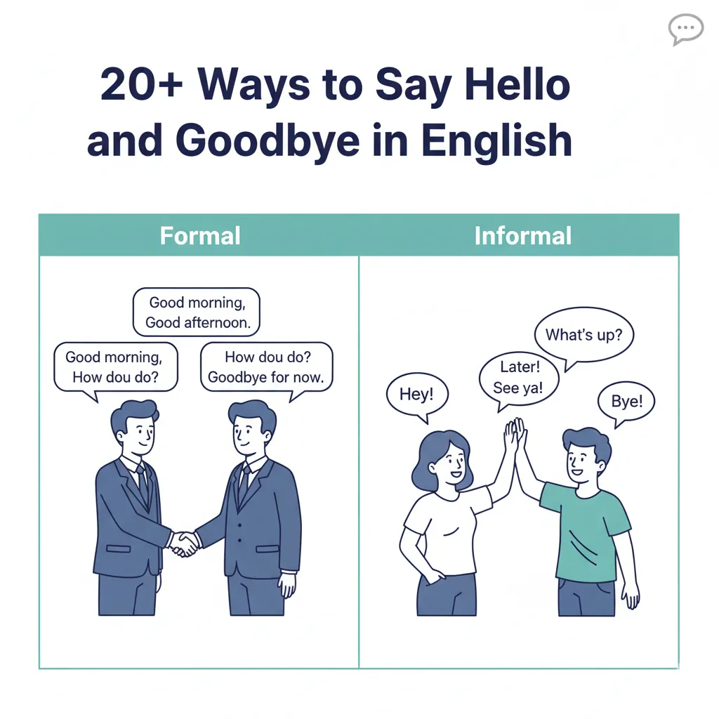 20+ Ways to Say Hello and Goodbye in English (Formal & Informal ...